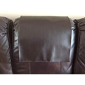 Headrest cover Premium Vinyl furniture slipcover furniture protector Tear resistant fade resistant sofas loveseats theater chairs office chairs recliners RV's (Chocolate Brown)