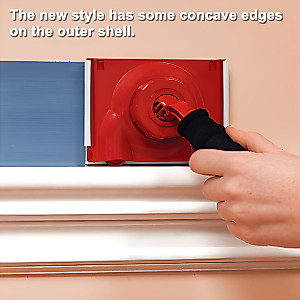 Prettyhome Paint Pad Applicator with Upgraded Guide Wheel Structure | Paint Edge Trimmer Plus Two Replace Pads | Walls & Ceilings Pad Painter | Paint Edger for Home Wall Painting