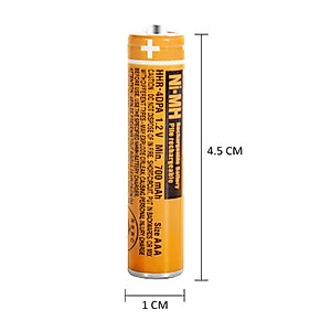 4 Pack HHR-4DPA NI-MH Rechargeable Battery for Panasonic 1.2V 700mAh AAA Battery for Cordless Phones