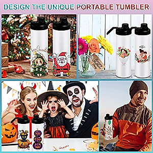 2 Pack 20 Oz Sublimation Tumblers with Lids and Straws, Insulated Stainless Steel 20 Oz Tumbler Bulk, Individual Box Skinny Tumblers with Lids and Straws, Bottle Cap, Shrink Wrap, Heat Resistant Tape