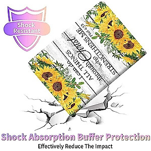 Case for iPad Pro 11 Inch 4th/3rd/2nd/1st Generation 2022/2021/2020/2018, Fit Also iPad Air 4/5 th 10.9 inch Adjustable Stand Auto Sleep/Wake, Philippians 4:13 Quotes Bible Scripture Sunflowers