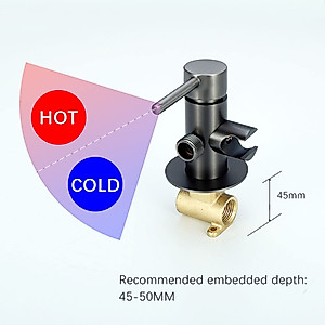 MINJING Hand Held Toilet Bidet Sprayer, Solid Brass Hot and Cold Douche Kit Round Bathroom Shattaf Shower Faucet, Bidet WC Brushed Grey