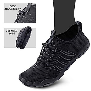 SAYOLA Water Shoes Womens Mens Swim Pool Beach Aqua Quick Dry Sports Barefoot Diving Boating 501 Black
