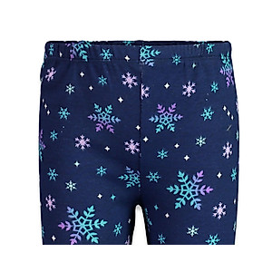 Disney Frozen Elsa Little Girls Fleece Long Sleeve Graphic T-Shirt and Leggings Outfit Set Turquoise/Blue 7