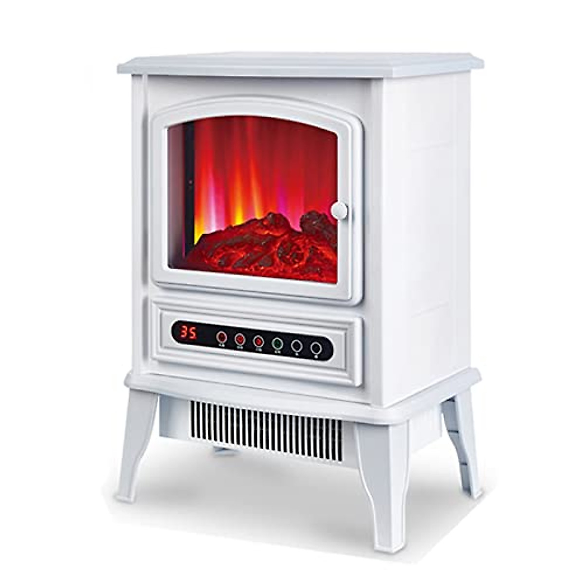 Electric Fireplace Compact Electric Fireplace Stove, 22”Freestanding Stove Heater with Remote Control Realistic Flame Overheating Safety Protection, for Small Spaces，2000W Fire Flame Effect ( Color :