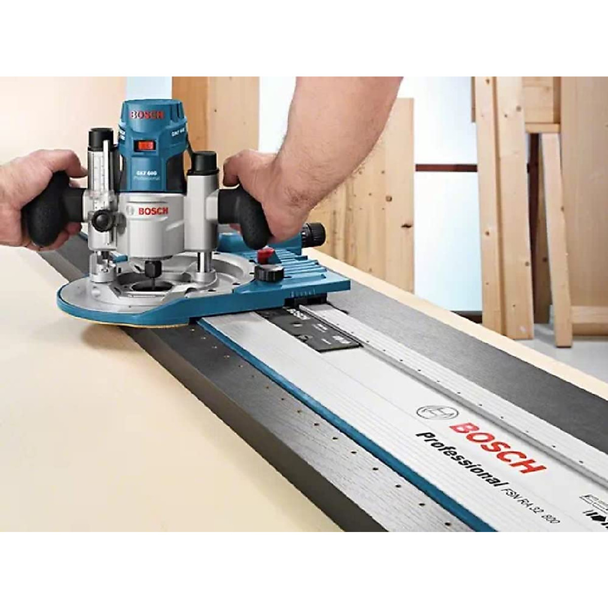 Bosch Professional FSN RA 32-800 guide rail (800 mm long, compatible with Bosch Professional GKS G-model circular saws, GKT plunge saws, selected GST jigsaws + GOF routers with adapter)