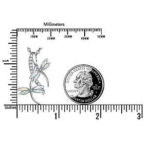 PRAYMOS Dragonfly Necklace 925 Sterling Silver Dreamy Dragonfly Opal Necklace Dragonfly Jewelry Gifts for Women