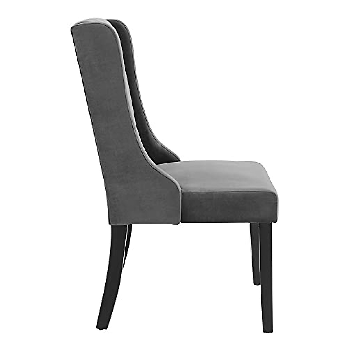 Modway Renew Performance Velvet Parsons Dining Chairs in Gray-Set of 2