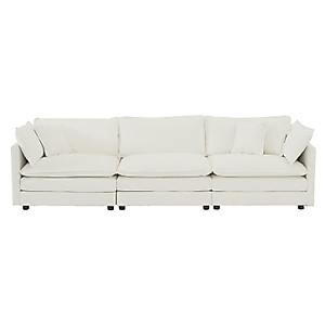 Neylory Oversized Modular Sectional Chenille Fabric Sofa Set,Extra Deep Seat Cloud Couch, Modular Sectional Couch,115 inch Width,3 Seat Modular Sofa Beige
