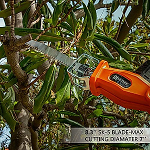 Ukoke Cordless Pole Tree Pruning 8.3-Inch Blade Saw for Tree Trmming, 20V 2.0A Battery & Charger Included,UPS-01