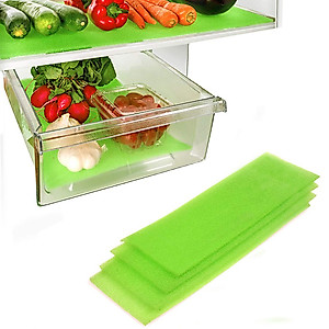 Dualplex® Fruit & Veggie Life Extender Liner for Fridge Refrigerator Drawers, 24 x 6 Inches (4 Pack) – Extends The Life of Your Produce & Prevents Spoilage