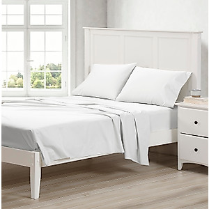 Cuddledown dreamstead King Bed Soft, Easy, 100% Cotton, Luxury Sateen, Set includes Fitted, Flat Sheet and Pillowcase, White