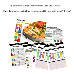 FIXBODY 7PCS Portion Control Containers, Color-Coded Labeled, 21 Day Lose Weight System (Use Guide, 21 Day Tracker and Recipe Ebook Include)