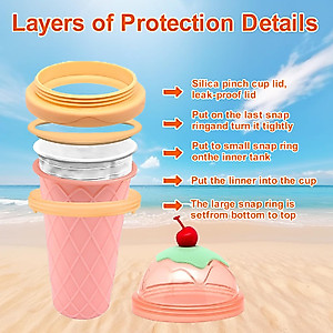 Slushie Maker Cup - DIY Magic Quick Frozen Smoothies Cup for Homemade Milk Shake Ice Cream Maker, Cooling Cup, Double Layer Squeeze Slushy Maker Cup,Birthday Funny Gifts for Kids &Friends &Family