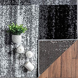 LUXE WEAVERS Gray 5x7 Art Deco Abstract Geometric Area Rug, Medium Pile, Stain-Resistant Carpet