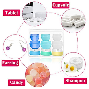 selizo Travel Bottles Containers Silicone and Plastic Cream Jars with TSA Approved Toiletry Case for Toiletries Cosmetic Makeup Body Hand Cream Lotion Shampoo