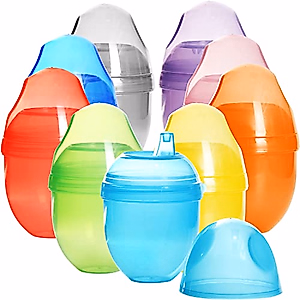 Youngever 9 Pack 7 Ounce Kids Sippy Cups, Sippy Cups for Infant, Kids, Toddler, 9 Assorted Color Sippy Cups