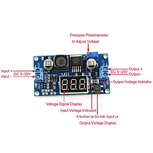 DZS Elec XL6009 DC-DC Booster Regulator Module Input 3-32V to Output 5-35V Instead of LM2577 with Digital Tube Display Step-up Module