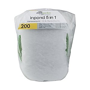 Pennington Aquagarden , Pond Filter for Ponds , Foam Filter Set , Polymer Wool Filter Pads , Pond Maintenance Kit , Suitable for Inpond 5 in 1 200 Gallon Model, White, Large (Fit 200)