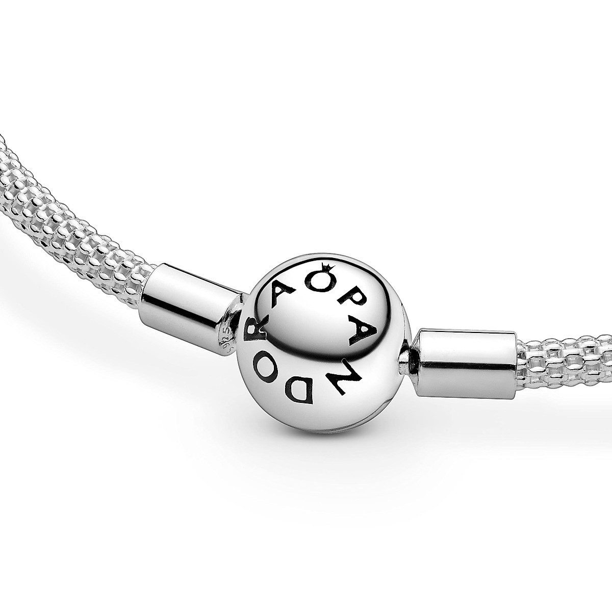PANDORA Moments Mesh Bracelet - Sterling Silver Charm Bracelet for Women - Compatible Moments Charms - Features Sterling Silver - Gift for Her - 7.5"