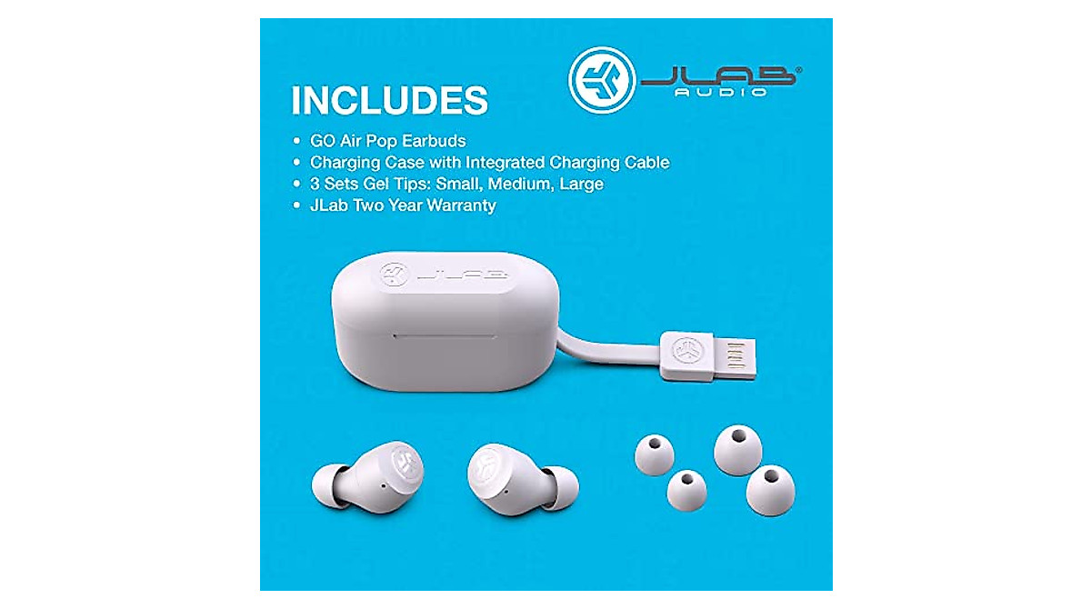 JLab Go Air Pop: True Wireless Earbuds with Charging Case