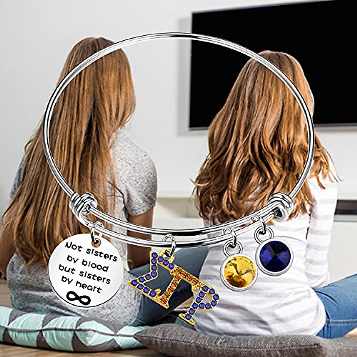 HOLLP 1922 Sigma Gamma Rho Sorority Jewelry SGR Bracelet Not Sisters by Blood But Sisters by Heart Bracelet Sister Gift for Sorority Women Girls (Bracelet-1)