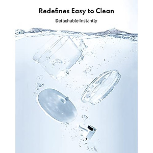 Homerunpet Cat Water Fountain with Wireless Pump, 68oz/2L Ultra Quiet Pet Water Fountain for Cats and Dogs, Easy to Clean and Assemble, Filters Included, Dual Working Mode, Smart LED Light