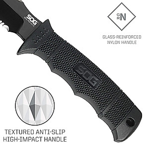 SOG Seal Pup Elite Tactical Fixed Blade- Survival and Hunting Knife with Sheath, 4.75 Inch Combat Knife Blade (E37T-K)