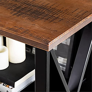 Walker Edison 2 Tier Modern Farmhouse Wood Bookcase Bookshelf Storage Home Office Storage Cabinet, 52 Inch, Black