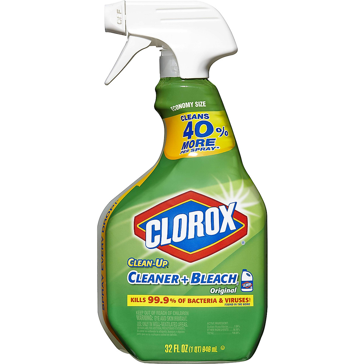 Clorox Clean-Up All Purpose Cleaner with Bleach, Spray Bottle, Multi, Original, 32 Fl Oz