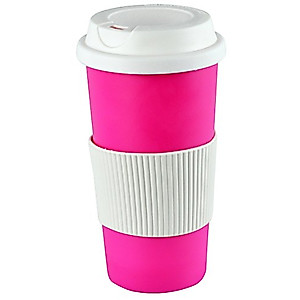 Southern Homewares Coffee Travel Thermal Mug Double Walled With Screw Top Lid Pink