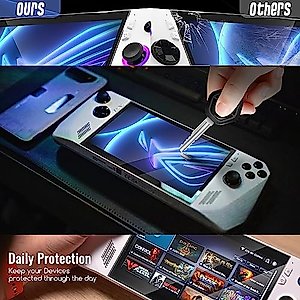 Orzero (3 Pack Compatible for ROG Ally (Upgraded) Tempered Glass Screen Protector, (Full Coverage) Anti Scratch 9 Hardness 2.5D Arc Edges Bubble-Free (Lifetime Replacement)