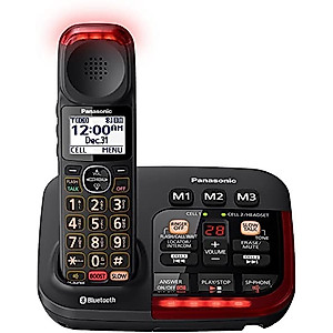Panasonic KX-TGM430B + (1) KX-TGMA44B Link to Cell Bluetooth Talking Caller ID Voice Volume Booster Slow Talk Control Amplified Cordless Phone - 2 Handset