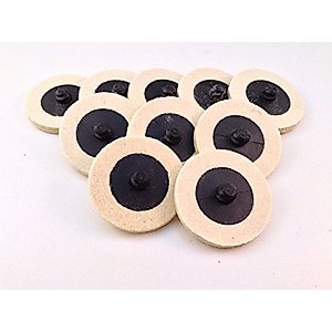 AK Garage 10pc Roloc Style 2" Wool QC Disc Polishing Buffing Pads Wheels