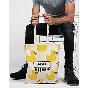 You've Been Ducked, Duck Duck Tote Bag, Purse For Duck Lovers, Yellow Duck Carrying Sack, Rubber Ducks Bag, Ducking Tote Bags, Natural Canvas Tote Bag - Reusable Shopping Bag