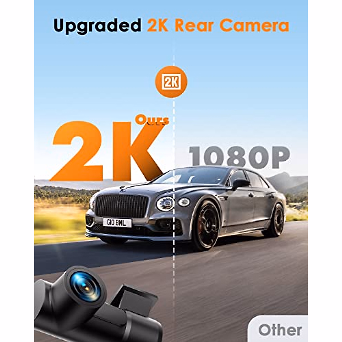 LAMTTO 4K Dash Cam Built in WiFi GPS, 4K+ 2K Front and Rear Dash Camera for Cars, Car Camera with 3.16" Touch Screen, Dual Sony Night Vision, Voice Recognition,170° Wide Angle, APP, 64GB Memory Card