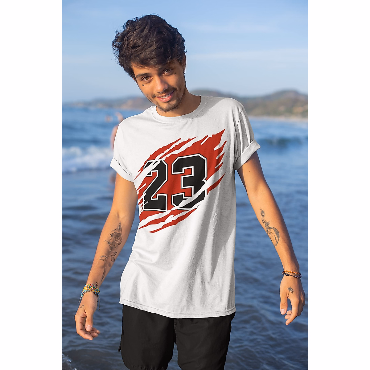 23 SLASH Shirt to Match Jordan Retro Sneakers Low Mid High 1 2 3 4 5, Tee to Match Jordan 1s 2s 3s 4s 5s 6s Grey