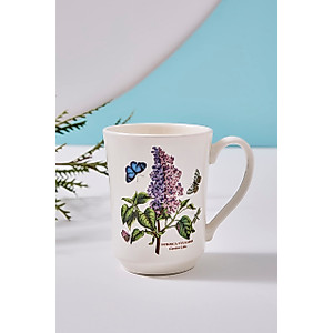 Portmeirion Botanic Garden Collection Flared Tankard Mug | 14 Oz Coffee Mug with Sweet William Motif | Made in England from Fine Earthenware | Dishwasher Safe