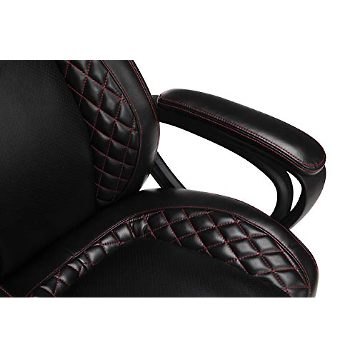 OFM Essentials Collection Racing Style SofThread Leather High Back Office Chair, in Red