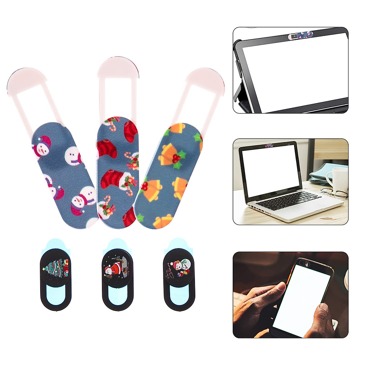 Sosoport 6pcs Christmas Cover Laptop Blocker Webcam Cover Slide Webcam Privacy Lens Protector Laptop Cover Slide Cover Slider Various Protective Case Abs