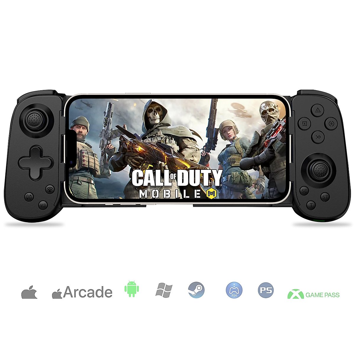 Wireless Controller for iPhone/Android/PC/iPad/Tablet/APPL Arcade MFi Games/Switch/PS4, Support Streaming on PS5/PS4/Xbox/PC Console, Cloud Gaming Gamepad Joystick - Turbo/6-Axis Gyro/Dual Motors