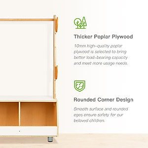 OOOK Tree Kids Dress Up Rack, Dress Up Storage for Toddlers, Kids' Costume Organizer Center with Storage Cabinet, Suitable for Kids Room, Living Room, Playroom and Daycare Centers.