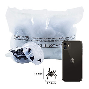 YUNGCHI 60 Halloween Plastic Spiders, Halloween Fake Spiders, Nightmare Before Christmas Halloween Decorations, Pumpkin Box，Set of 60