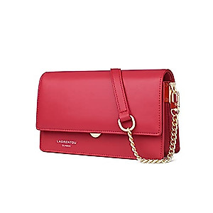LAORENTOU Cowhide Shoulder Bag Small Crossbody Bag for Women Crossbody Phone Bag Leather Purse for Women