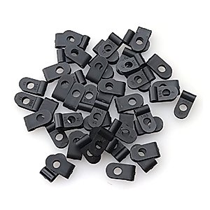 SOWAKA 50 Pcs Cable Clamp 1/8 Black R Type Nylon Screw Mounting Cable Fastener Wire Cords Clips for Wire Mounting Pipe Rope Tube Management (1/8)