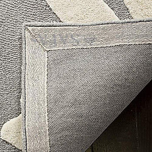 SAFAVIEH Kids Collection Area Rug - 8' x 10', Grey & Ivory, Handmade Daisy Wool, Ideal for High Traffic Areas in Living Room, Bedroom (SFK914C)