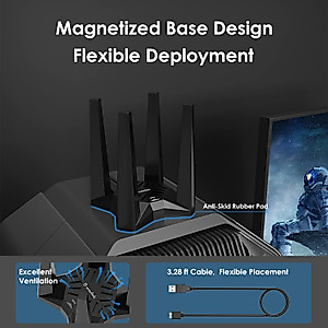 Wavlink USB3.0 WiFi Adapter for Desktop PC, AC1900 Dual Band 5G+2.4G Wireless Network Adapter with High Gain Antennas, MU-MIMO, Magnetic Design for Windows XP/Vista/7/8/8.1/10/11 MacOS 10.7-10.15