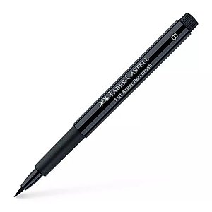 Faber-Castell Art & Graphic Pitt Artist Pen Brush India Ink Pen, Black, Single Pitt Pen, For Art, Craft, Drawing, Sketching, Home, School, University, Colouring