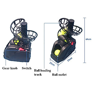 AnBt Tennis Machine Tennis Serving Machine Lightweight Tennis Toss Machine Plug in/Batteries 30 Balls