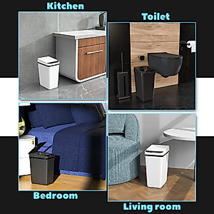 Procade 2Pack-2.5 Gal Bathroom Trash Can Sensor Motion, Slim Touchless Trash Bin with Lid,Plastic Electric Garbage Bin,Small Smart Automatic Garbage Can for Room (Black and White)